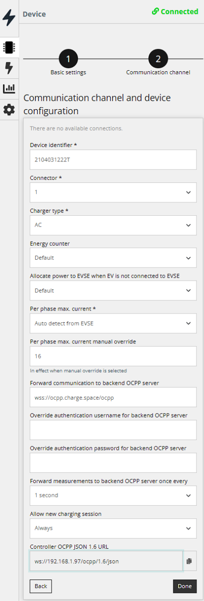 Connect to ChargeAmps Charger – English
